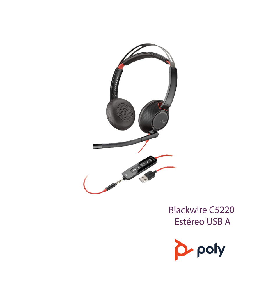 Poly Blackwire C5220 USB-A Estéreo USB-A - Rac Technologies