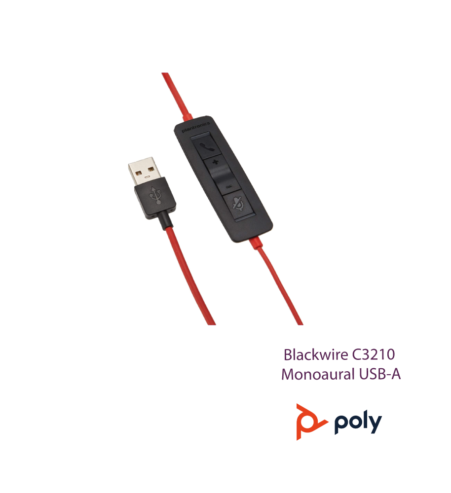Poly Blackwire C3210 Monoaural USB-A Rac Technologies